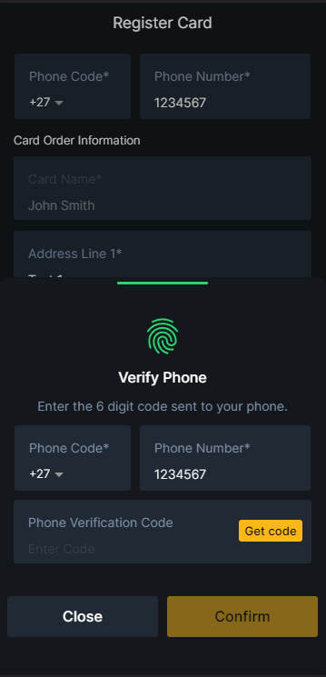 Debit Card Registration