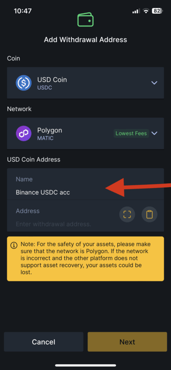 Withdraw USDT / USDC